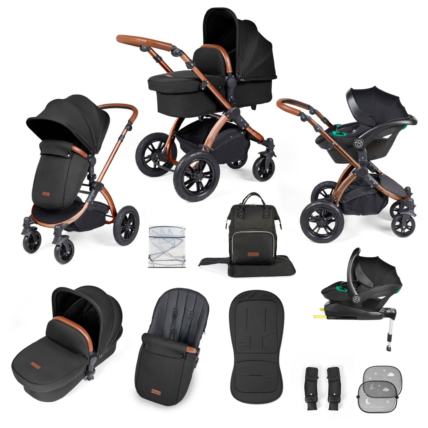 Ickle Bubba Stomp Luxe 12 Piece Travel System with i-Size Stratus Car ...