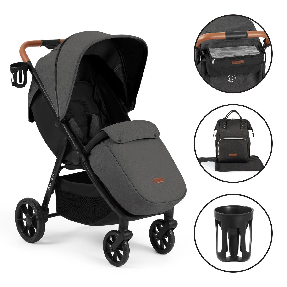 Ickle Bubba Stomp Stride Prime Stroller - Charcoal Grey | Simply Baby