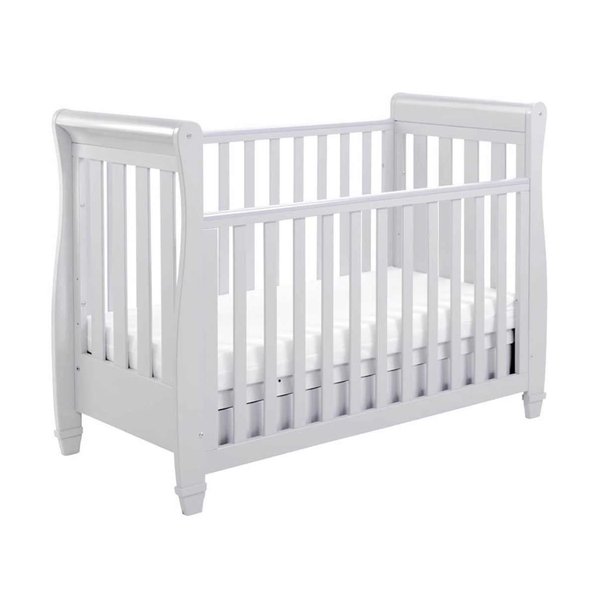 Babymore Eva Sleigh Drop Side Cot Bed - Grey | Simply Baby