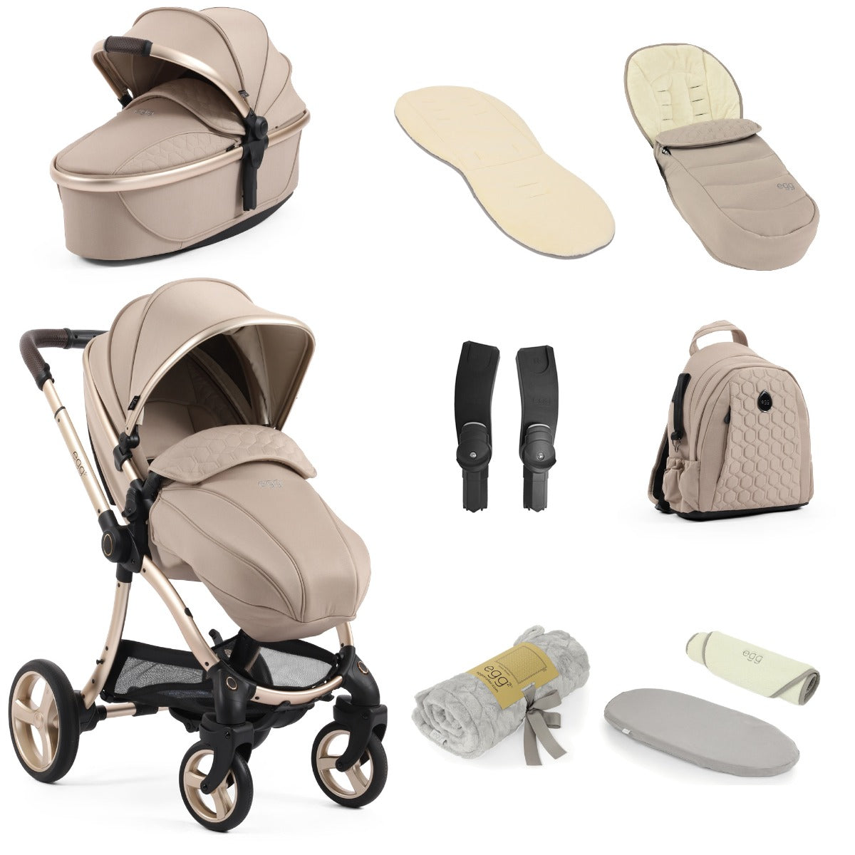 Egg 3 Stroller 9 Piece Snuggle Accessory Bundle - Feather | Simply Baby