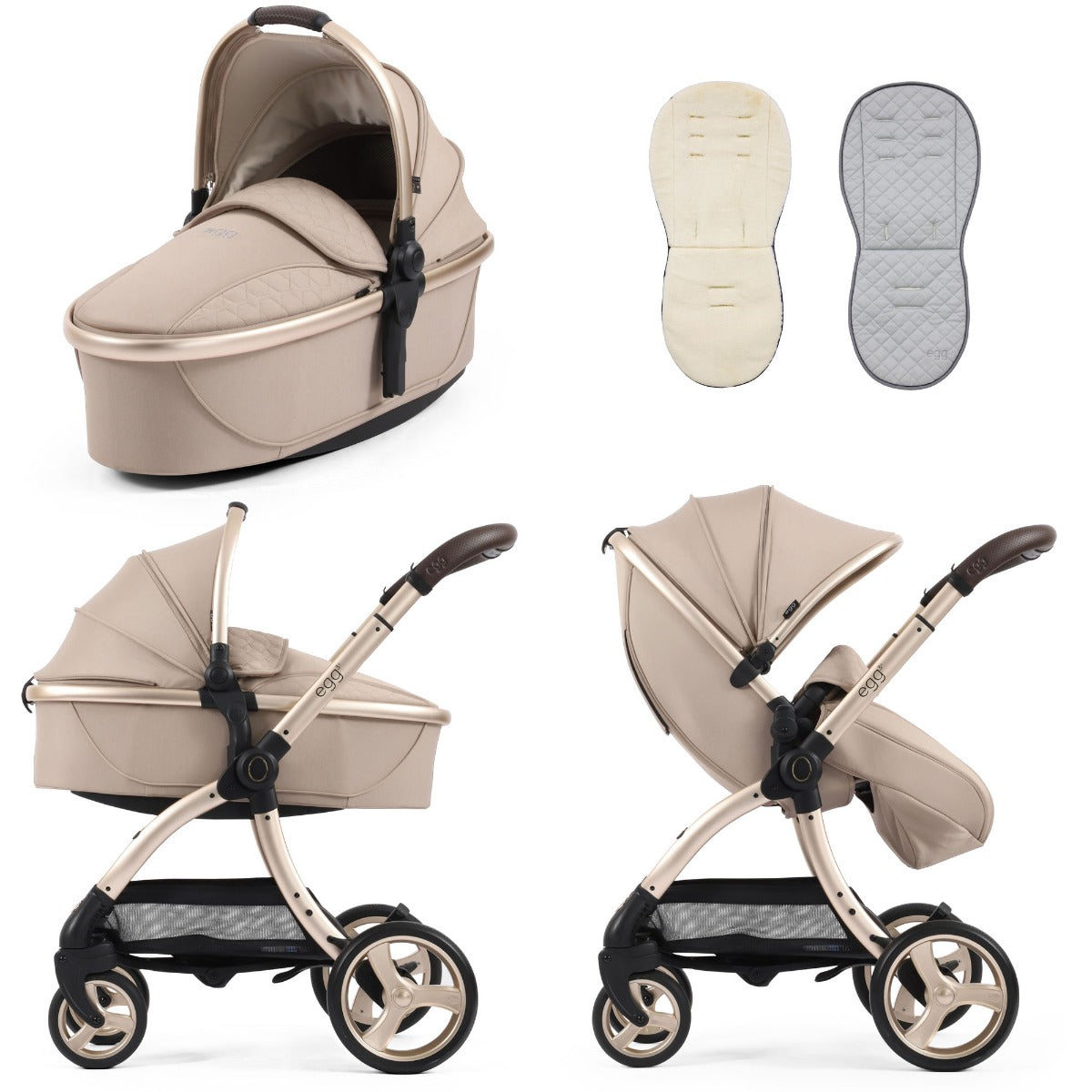 Egg 3 Stroller and Carrycot - Feather | Simply Baby