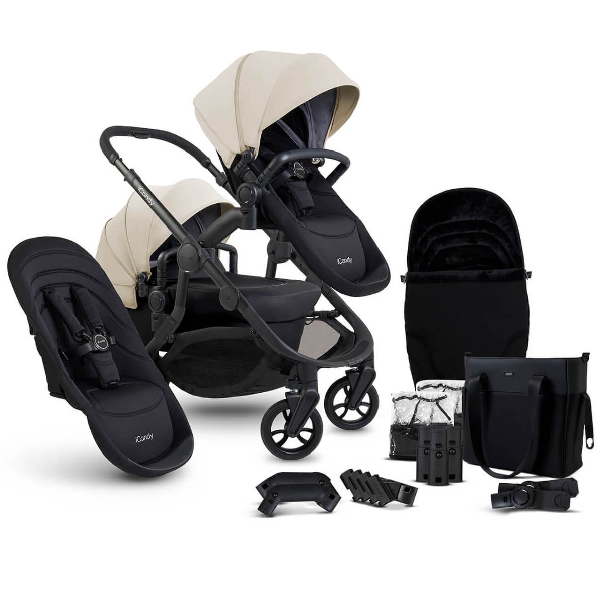 iCandy Orange 4 Double Pushchair with Complete Accessory Bundle - Latt ...