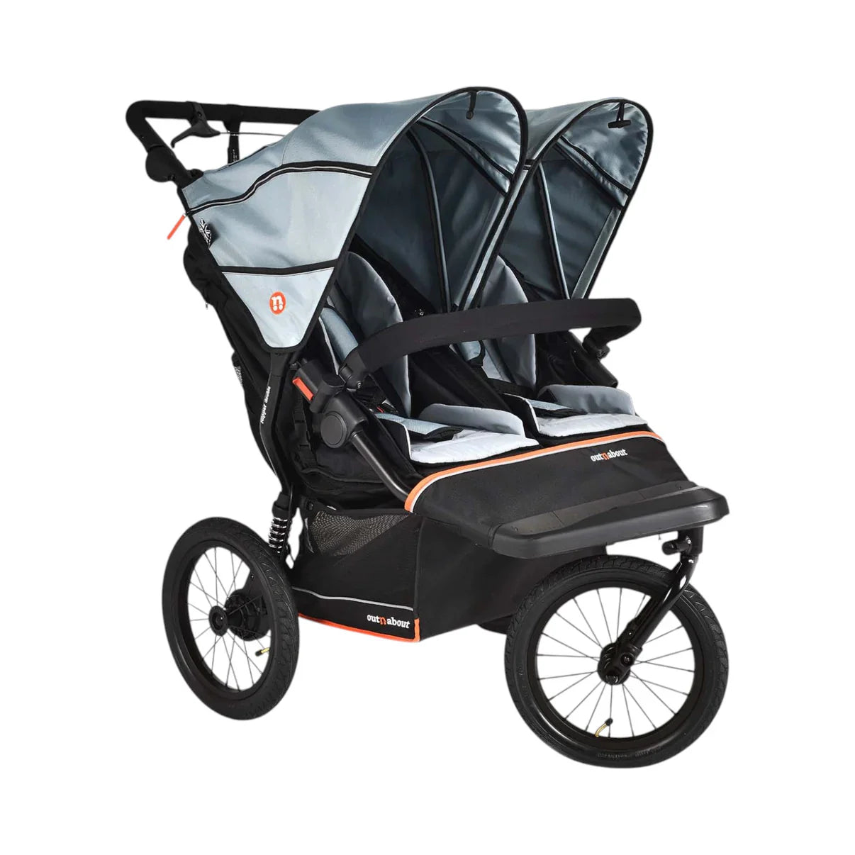 Out n About Nipper V6 Plus Double Pushchair - Rocksalt Grey | Simply Baby