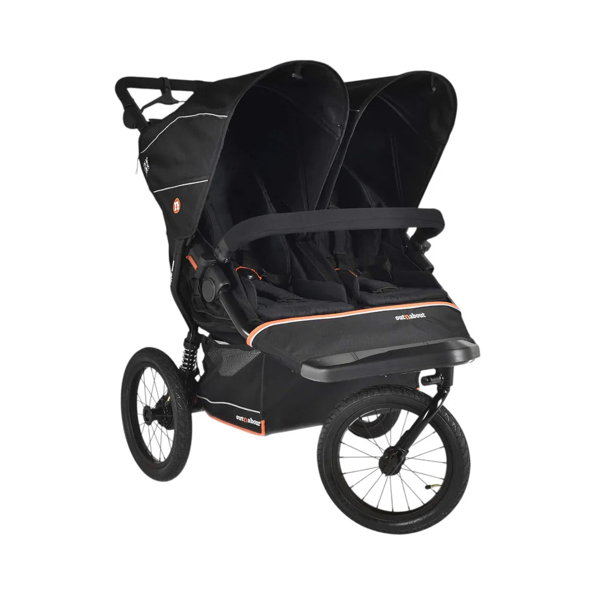 Out n About Nipper V6 Plus Double Pushchair - Summit Black | Simply Baby