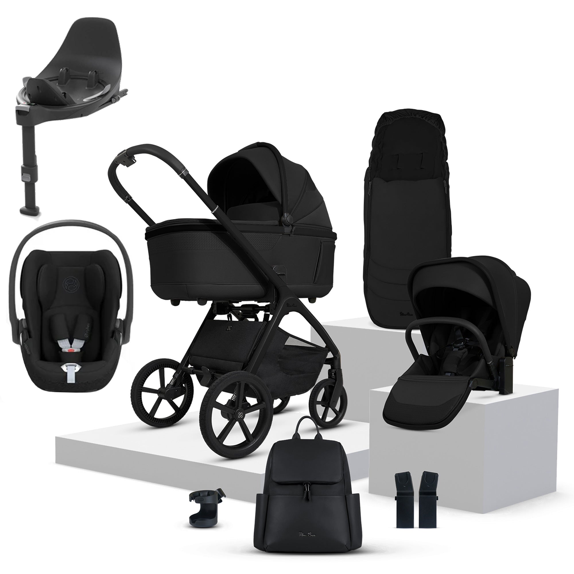 Silver Cross Cove Ultimate Cybex Cloud T Car Seat Bundle - Onyx ...